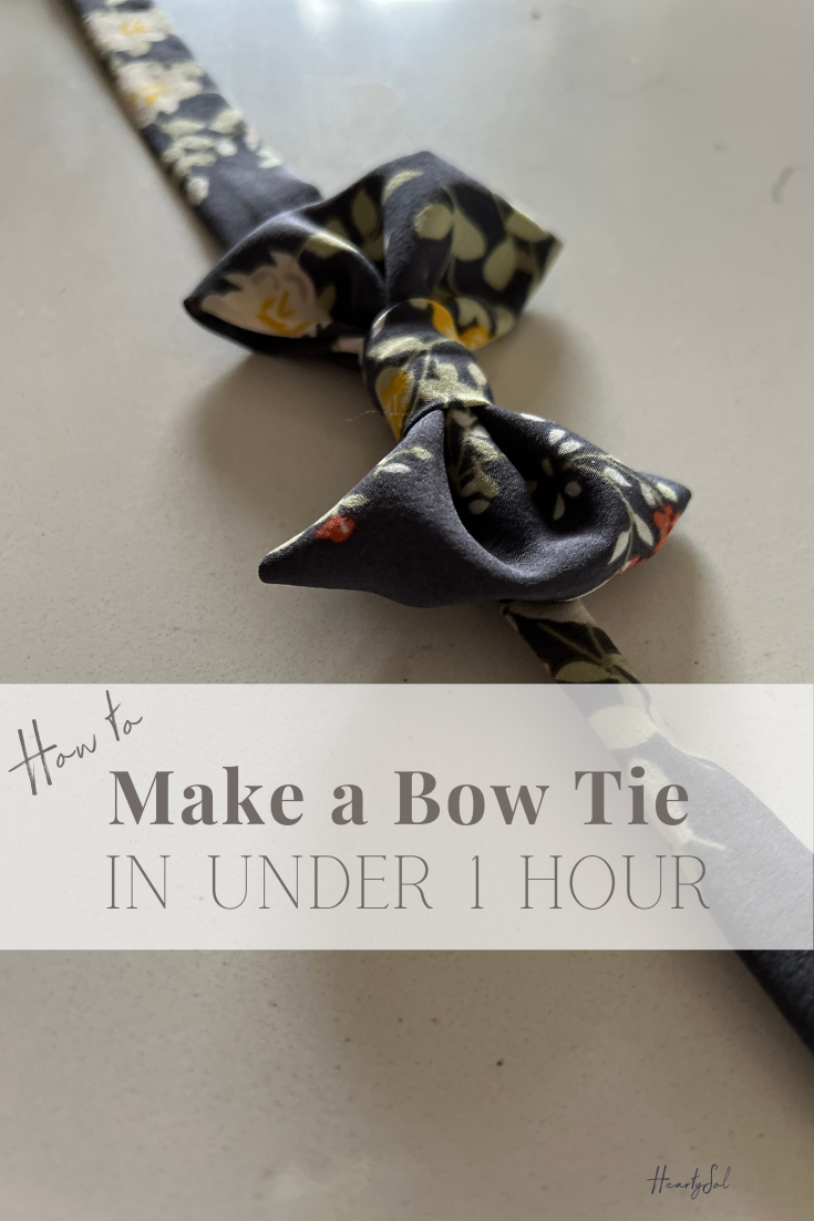 How to make an Easy Bow Tie | Quick Sewing Tutorial - Hearty Sol