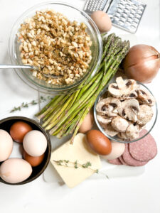 How to make Easy Bake Egg Strata - Hearty Sol