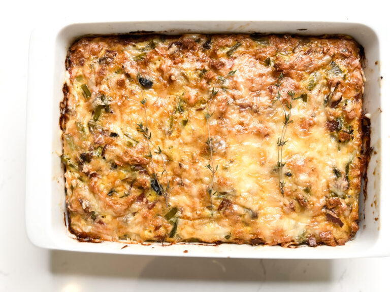 How to make Easy Bake Egg Strata - Hearty Sol
