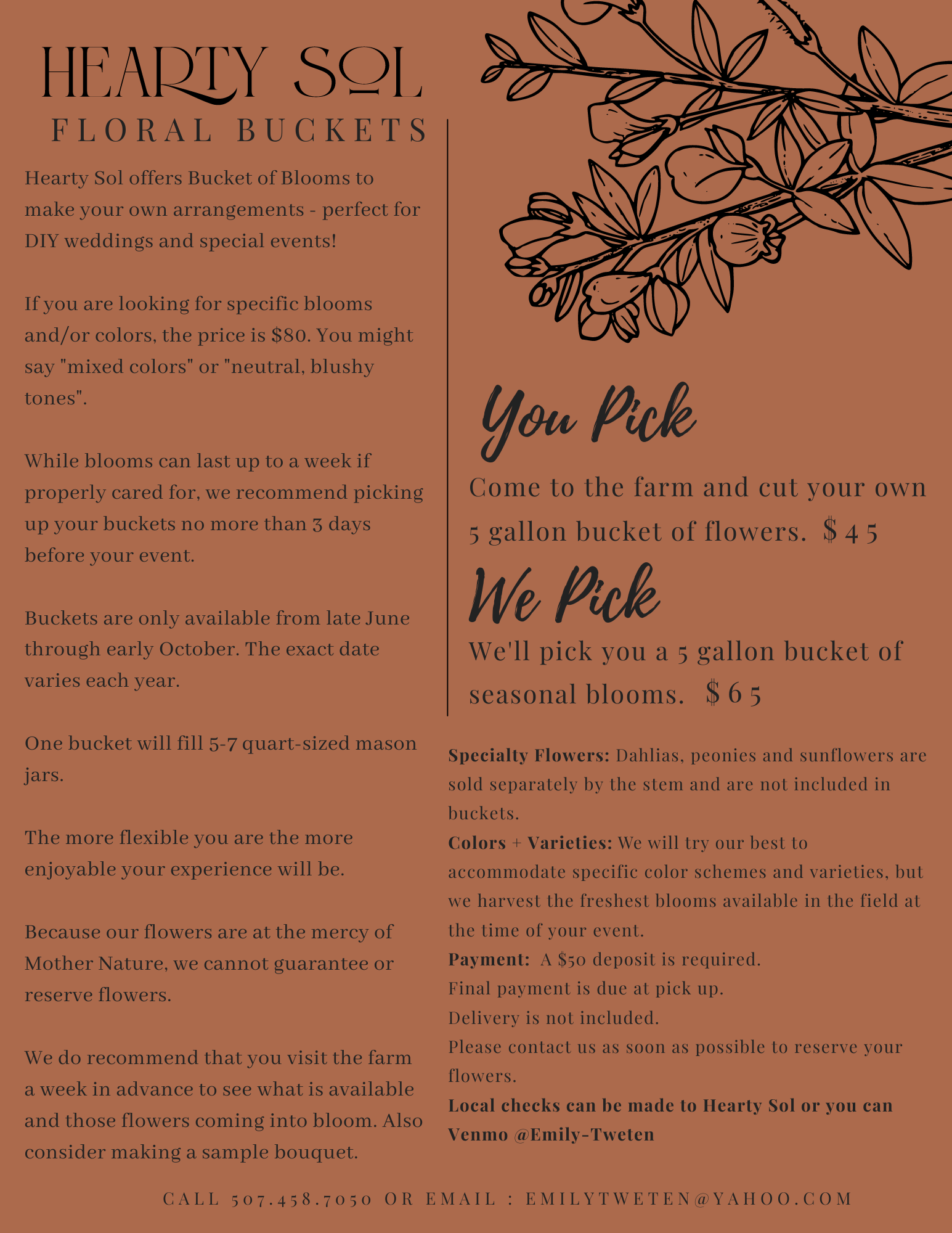 Local Flower Farm | Floral DIY Buckets - Hearty Sol